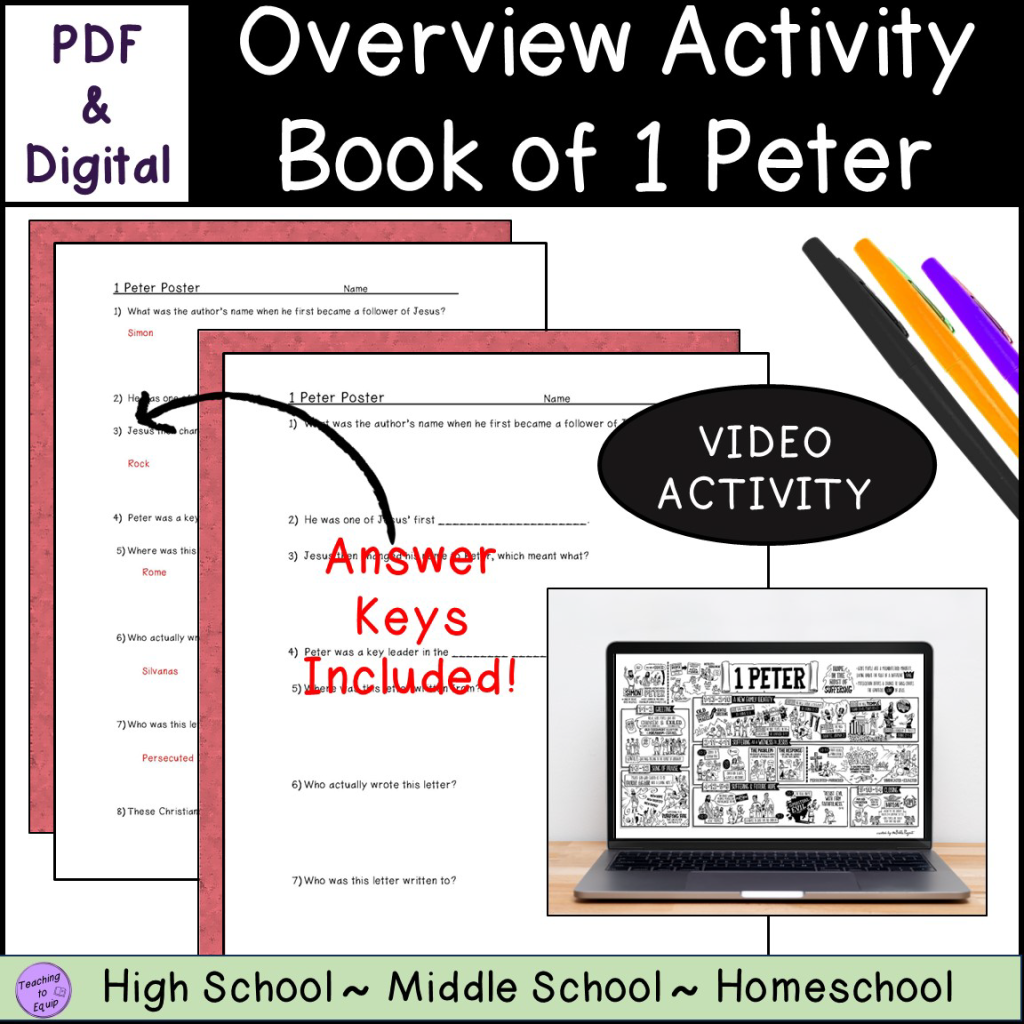 Book of 1 Peter Bible Summary Overview Activity | Made By Teachers