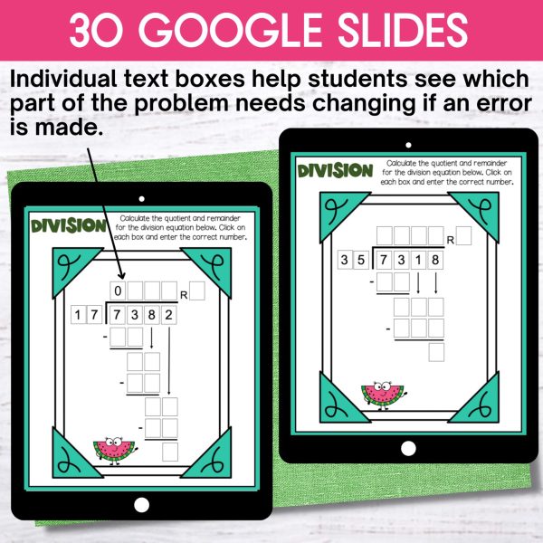 4 Digit by 2 Digit Long Division with Remainders Google Slides and ...