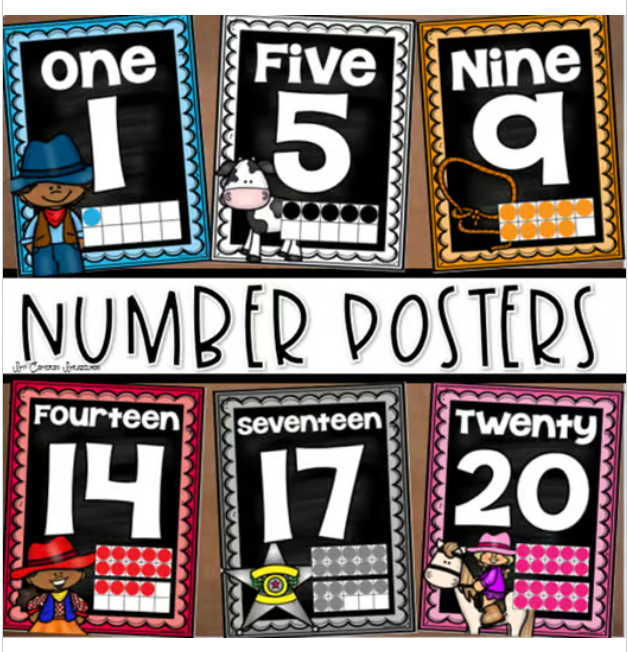 2D Shapes Poster Signs Boho Muted Modern Rainbow Theme | Made By Teachers