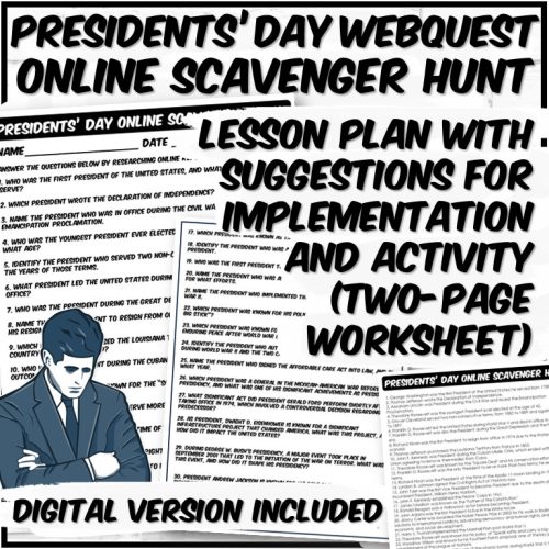 Presidents' Day Webquest Activity with Digital Option | Made By Teachers