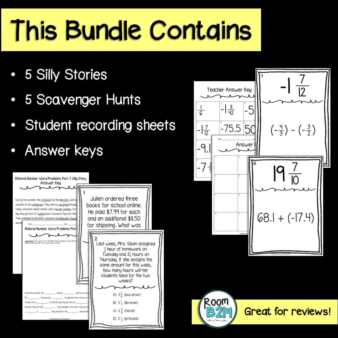 Rational Number Activity BUNDLE TEKS 7.3A, 7.3B | Made By Teachers
