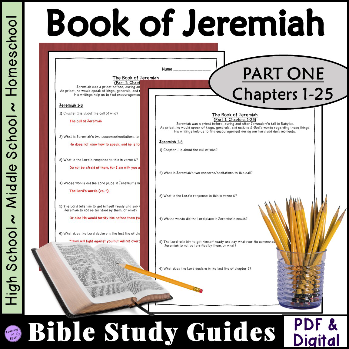 Bible Study on Holy Spirit Topical Questions worksheet | Made By Teachers