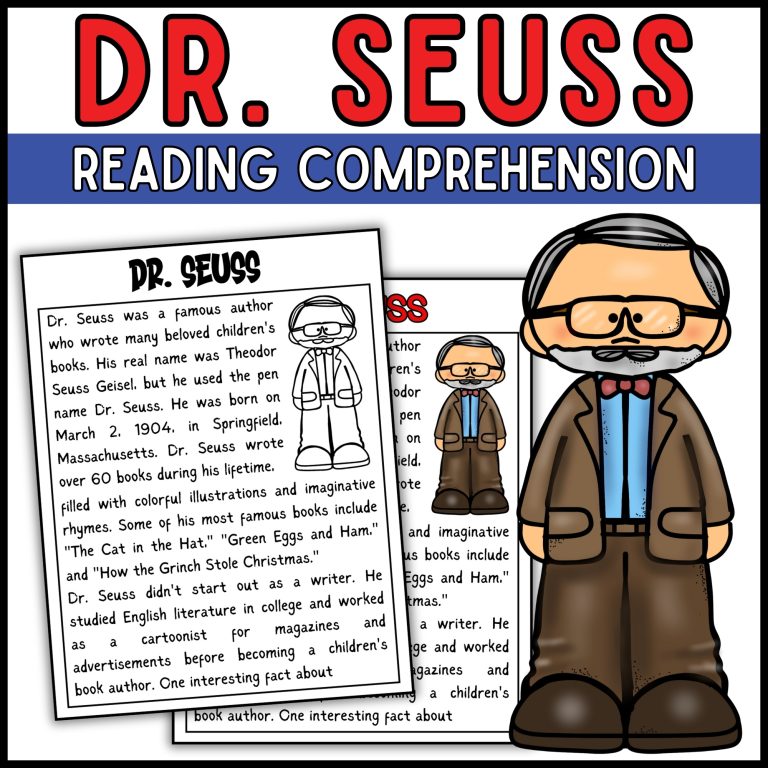 Read Across America Day Dr. Seuss Reading Comprehension Passage ...
