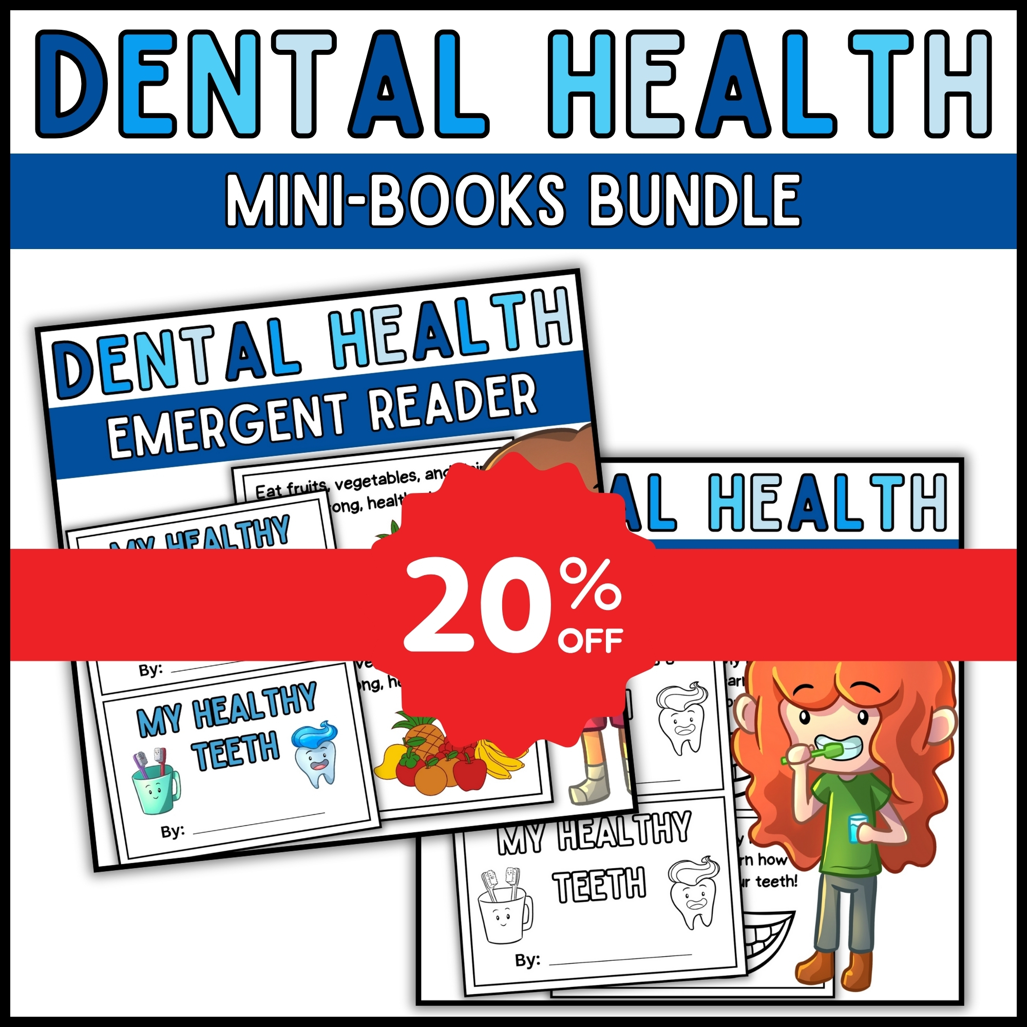 Dental Health Mini-Books for Emergent Readers | March National Dentist ...