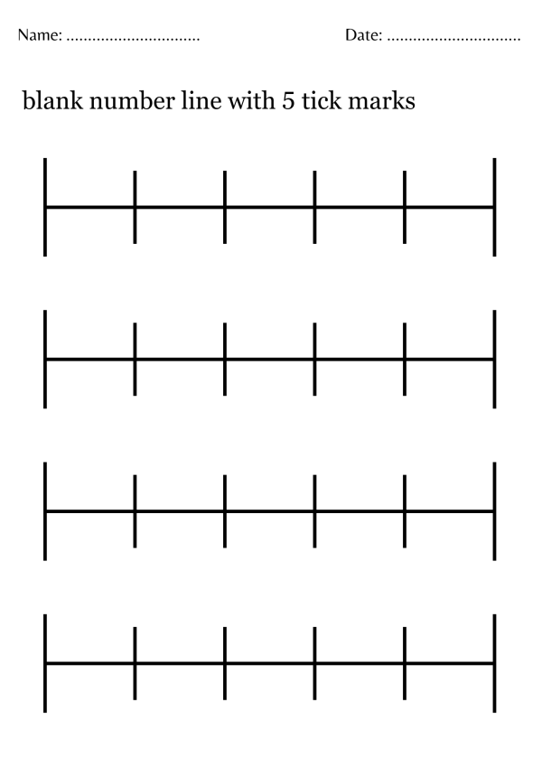 Blank number line with 5 tick marks - blank number line 0-5 Worksheet ...