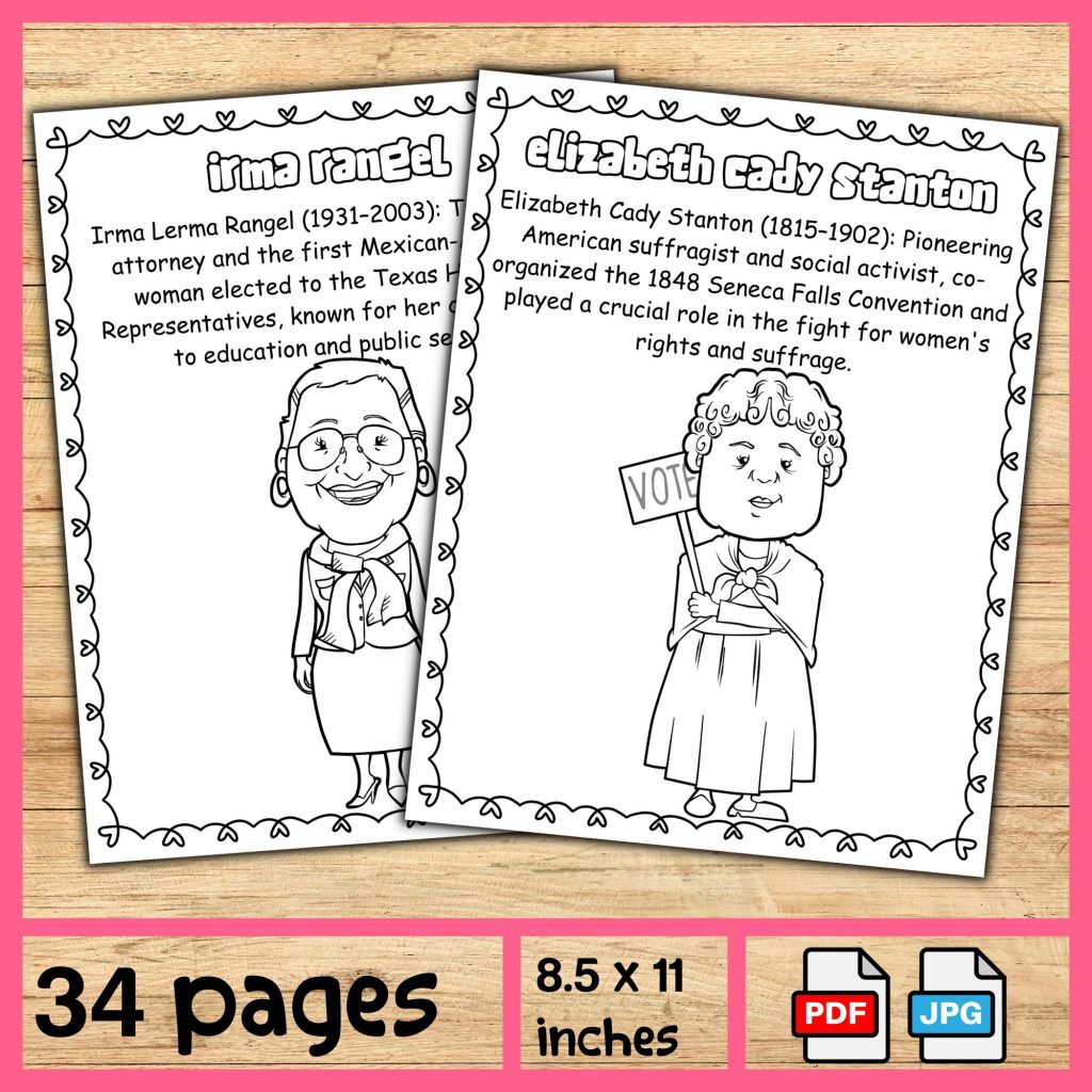 Women's History Month Coloring Pages | women leaders biography Coloring ...