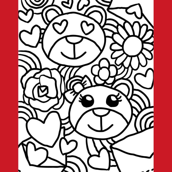Happy Valentine's Day Coloring Sheets, Printable valentine doodle ...