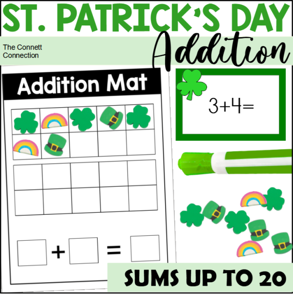 St. Patrick's Day Addition Math Stations | Made By Teachers