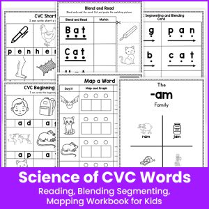 Science of CVC Words Reading, Blending Segmenting, Mapping Workbook for ...