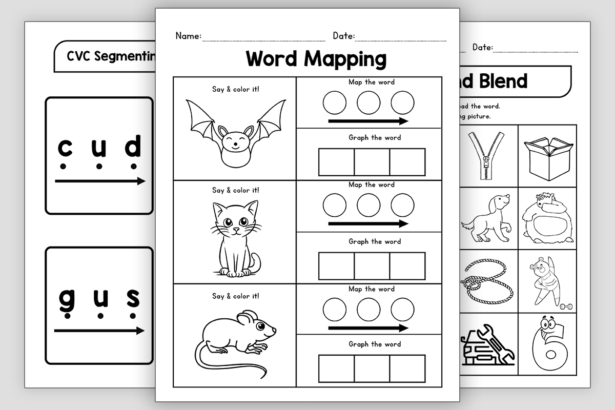 Mastering CVC Words: Reading, Blending, and Segmenting Worksheets for ...