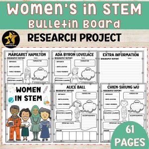 Women's in STEM Research Project Bulletin Board Biography Templates ...