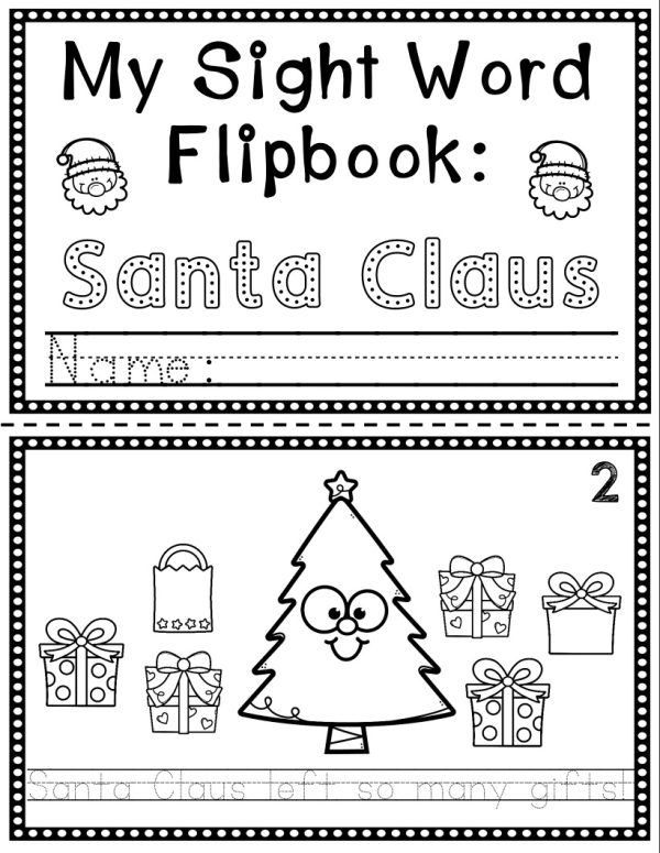 Sight Word Flip Book (Flipbook) - SANTA CLAUS - Made By Teachers