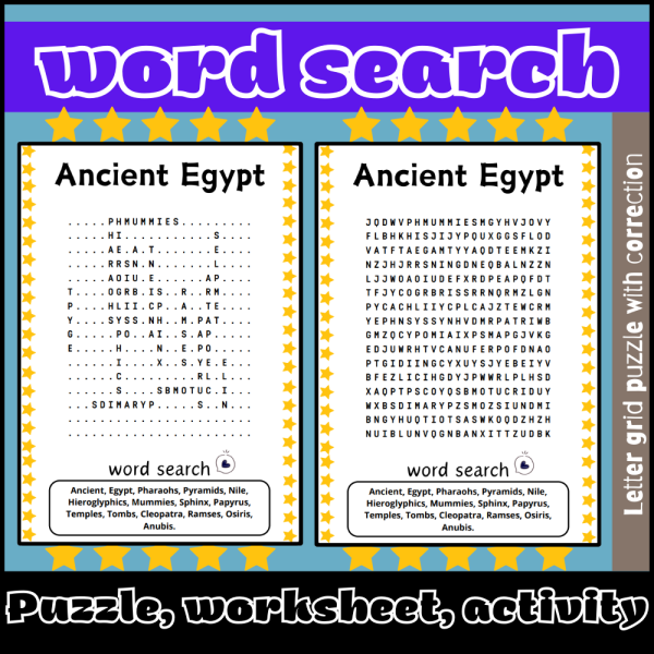 Ancient Egypt : Word search puzzle worksheet activity | Made By Teachers