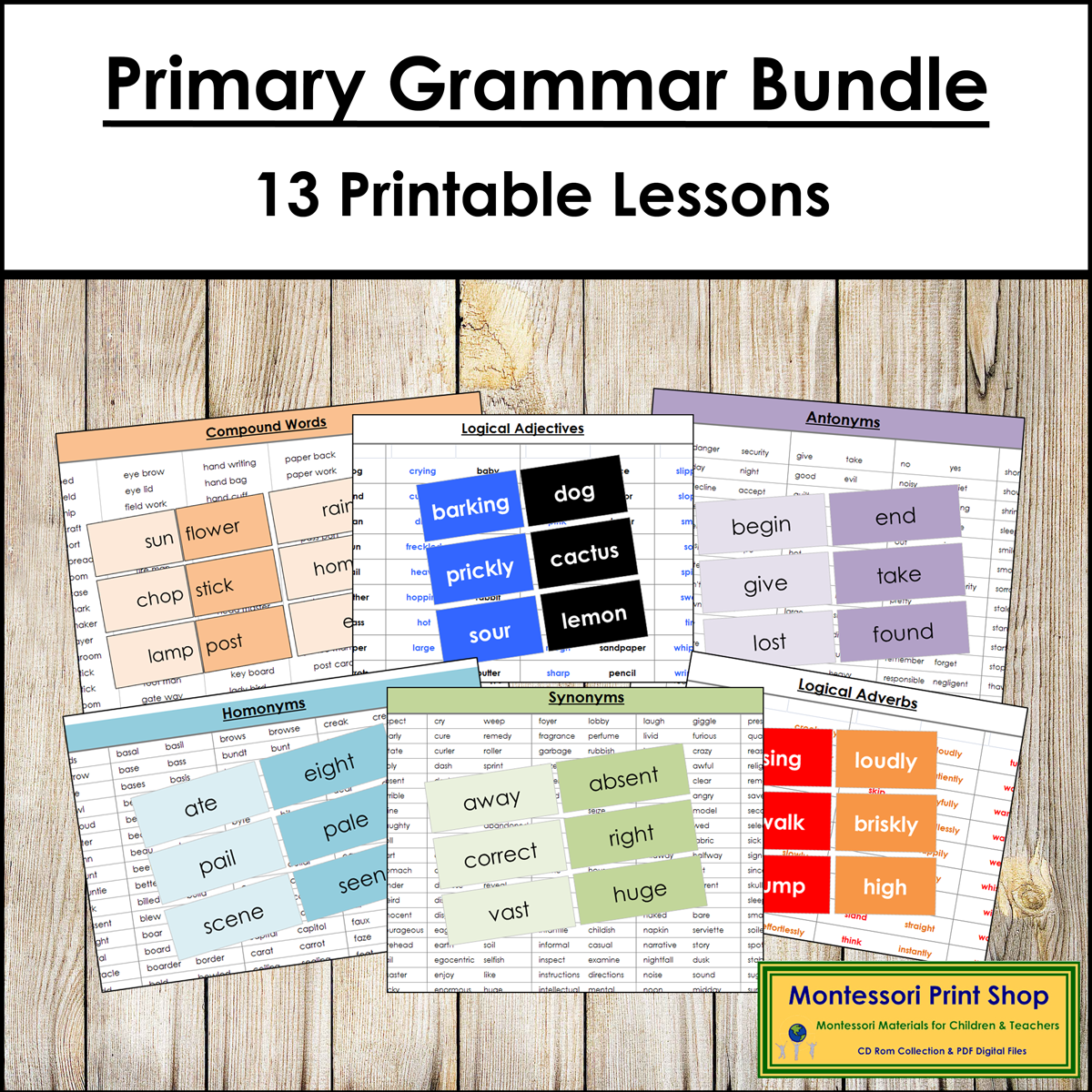 Primary Montessori Grammar Bundle (color-coded) | Made By Teachers