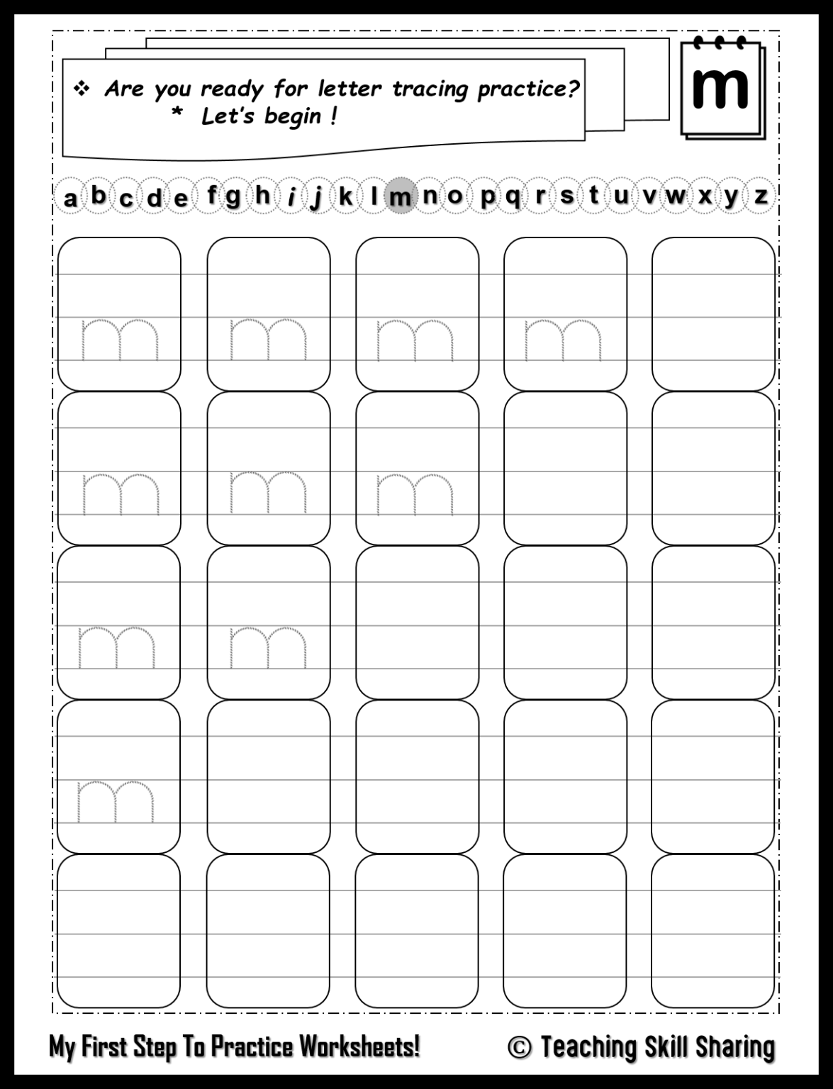HANDWRITING PATTERNS: Practicing and Tracing The Dotted Letter From M ...