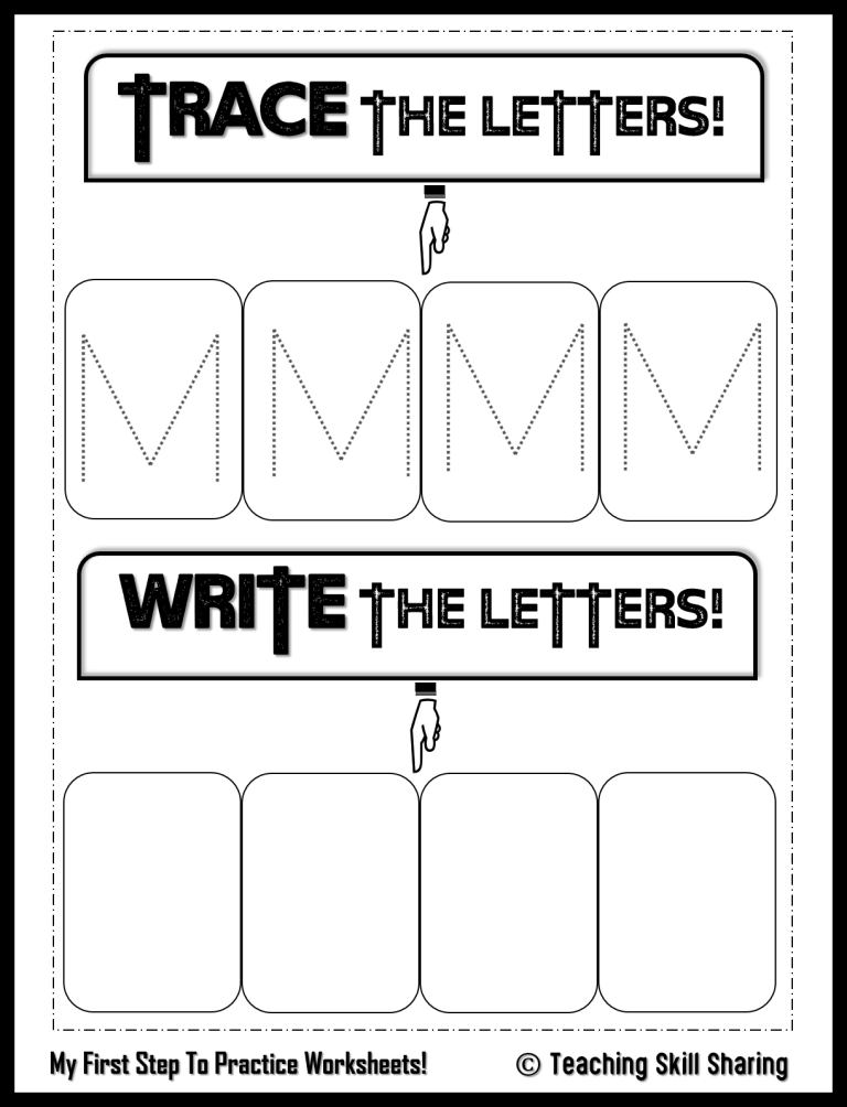 HANDWRITING PATTERNS: Practicing and Tracing The Dotted Letter From M ...