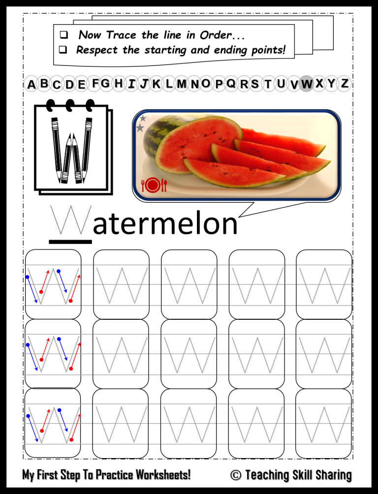 HANDWRITING PATTERNS: Practicing and Tracing The Dotted Letter From W ...