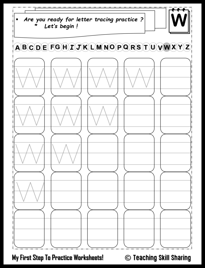 HANDWRITING PATTERNS: Practicing and Tracing The Dotted Letter From W ...