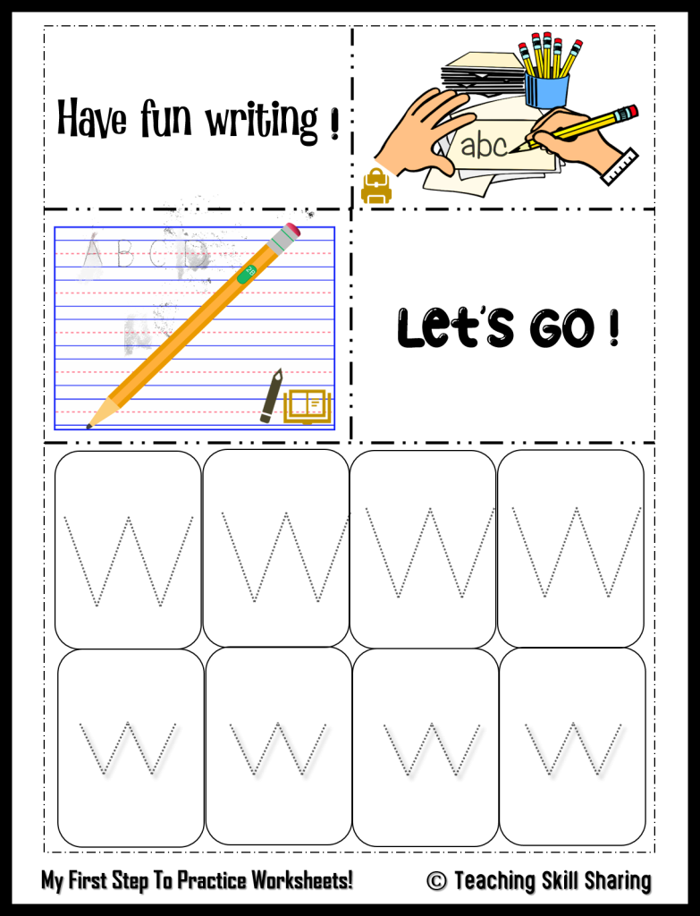 HANDWRITING PATTERNS: Practicing and Tracing The Dotted Letter From W ...
