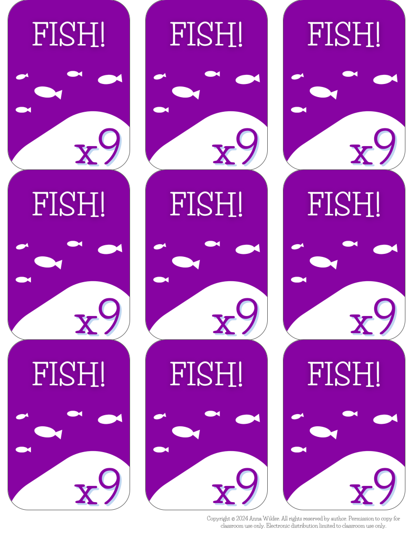 x9 Multiplication FISH! Card Game | Made By Teachers