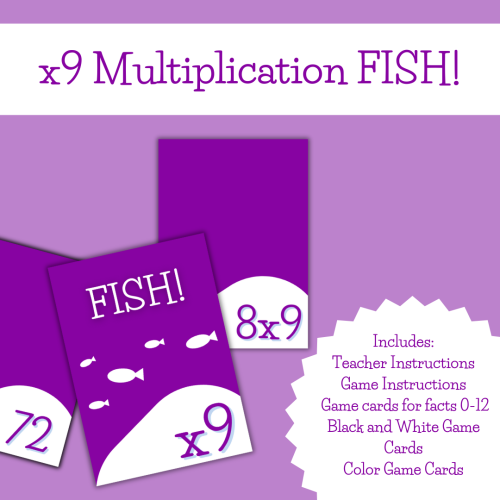 x9 Multiplication FISH! Card Game | Made By Teachers
