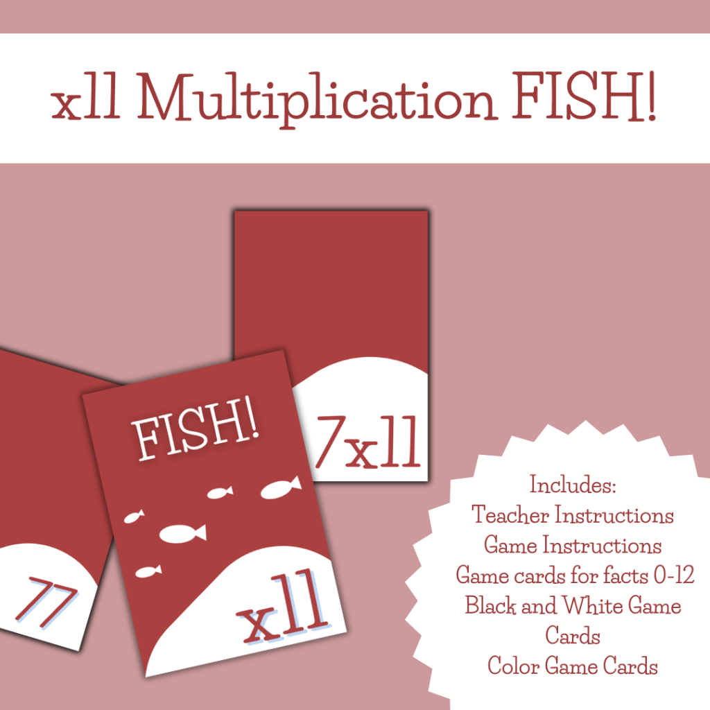 x11 Multiplication FISH! Card Game | Made By Teachers