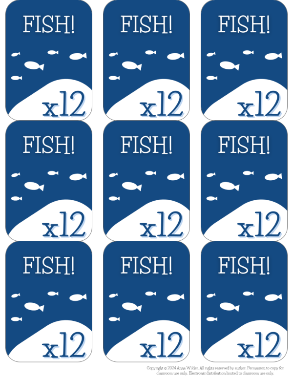 x12 Multiplication FISH! Card Game | Made By Teachers