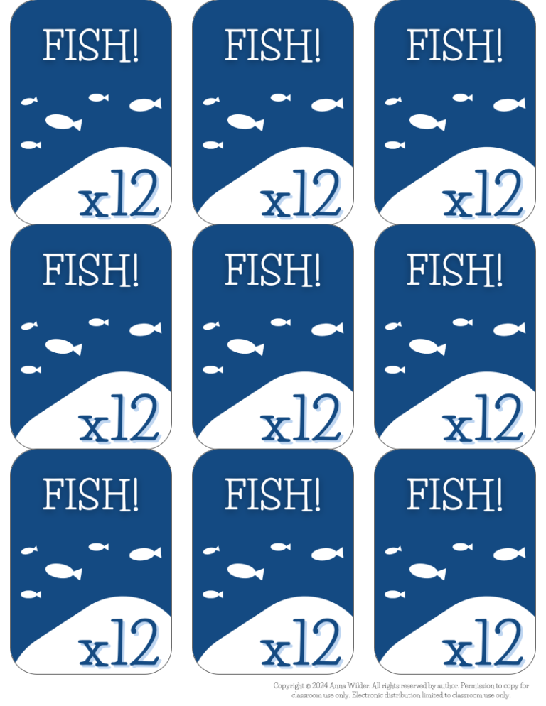 x12 Multiplication FISH! Card Game | Made By Teachers