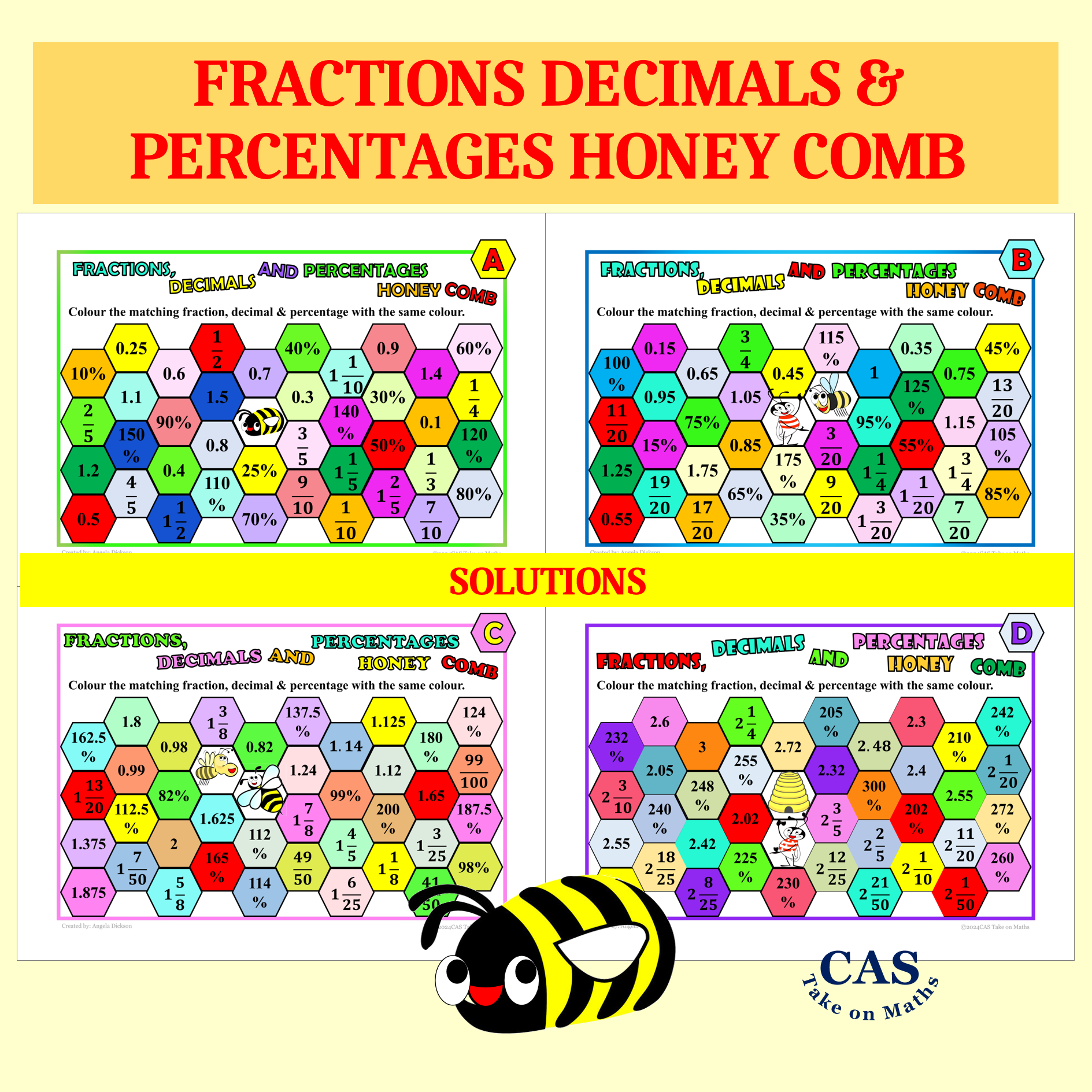 Fractions Decimals Percentages Coloring Activity | Made By Teachers