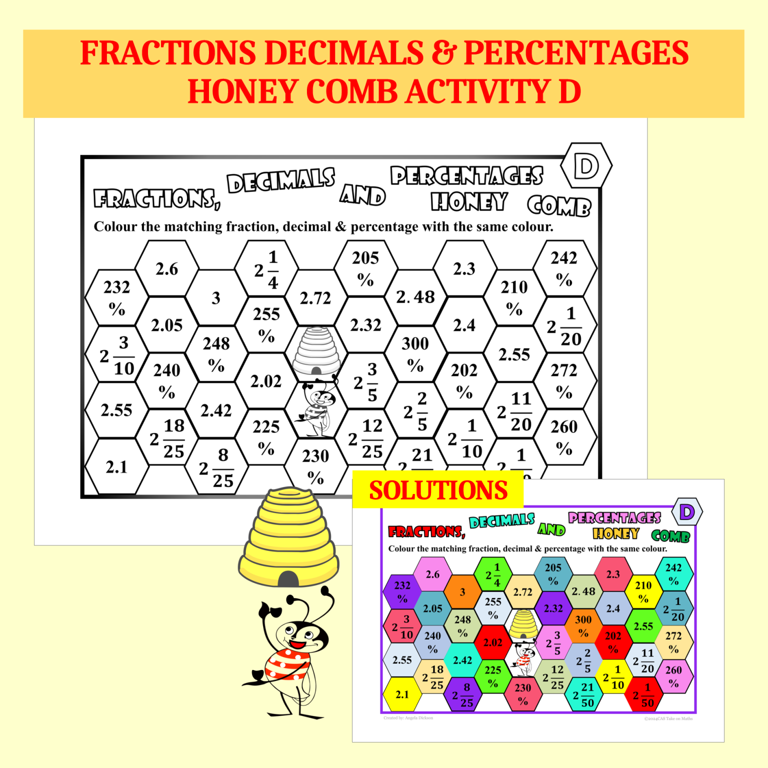Fractions Decimals Percentages Coloring Activity | Made By Teachers