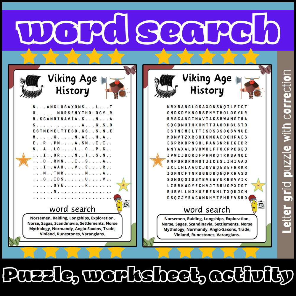 Viking Age history : Word search puzzle worksheet activity | Made By ...