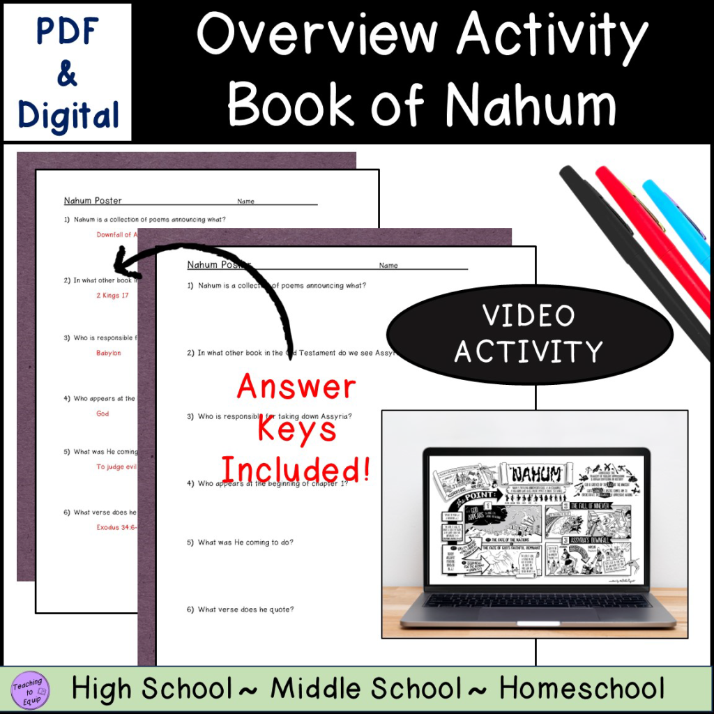 The Book of Nahum Bible Overview Summary Activity | Made By Teachers