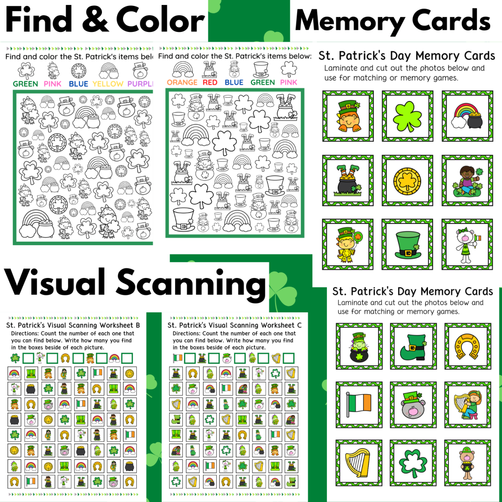 St. Patrick's Day OT and Visual Perceptual Worksheets - Made By Teachers