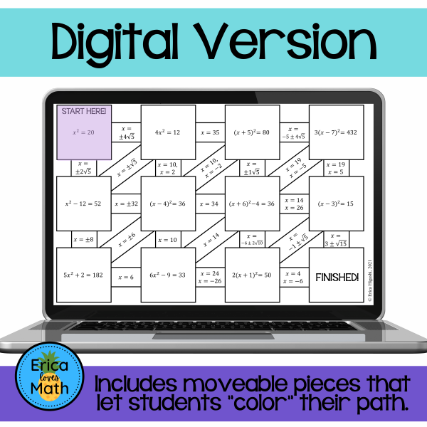 Solving Quadratic Equations by Square Root Method Printable & Digital ...