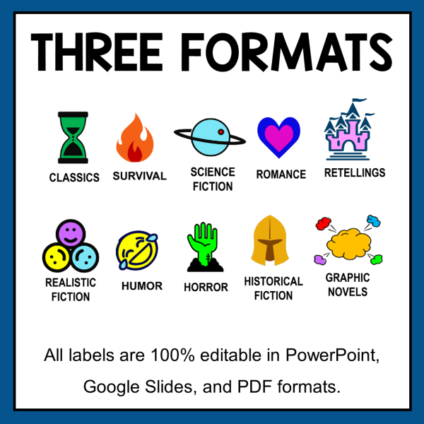 Library Genre Spine Labels - Library Genrefication Labels - Book Spine ...