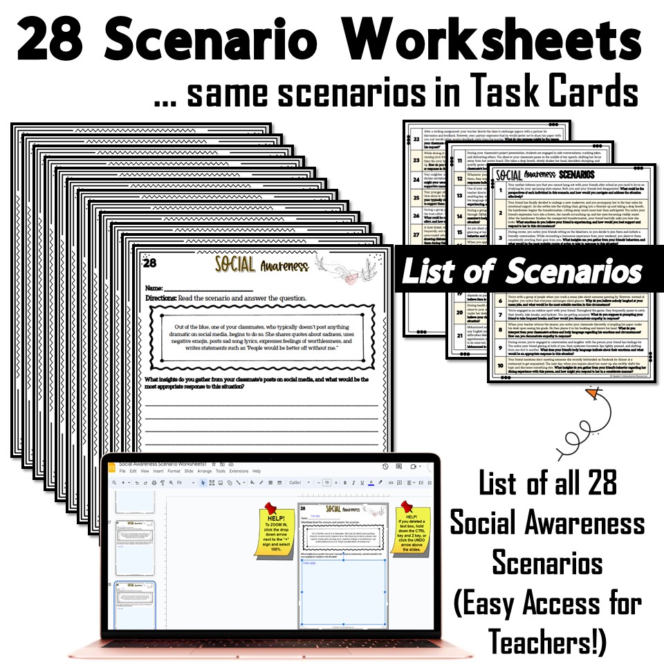 Social Awareness Activities and Scenarios | Empathy Activities | Social ...
