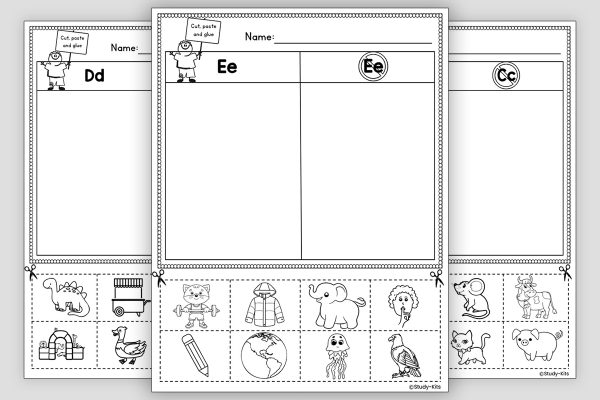 Beginning Letter Sounds Sort (A to Z) Worksheets: Cut and Paste ...