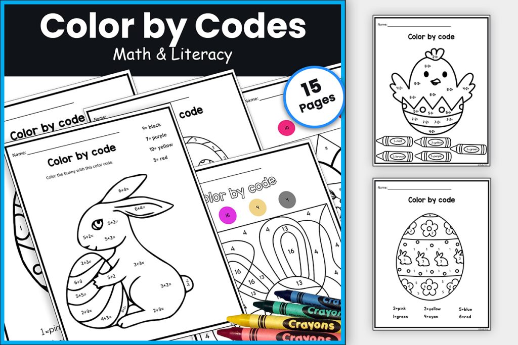 Color by Codes | April Math and Literacy | Engaging Skill Practice ...