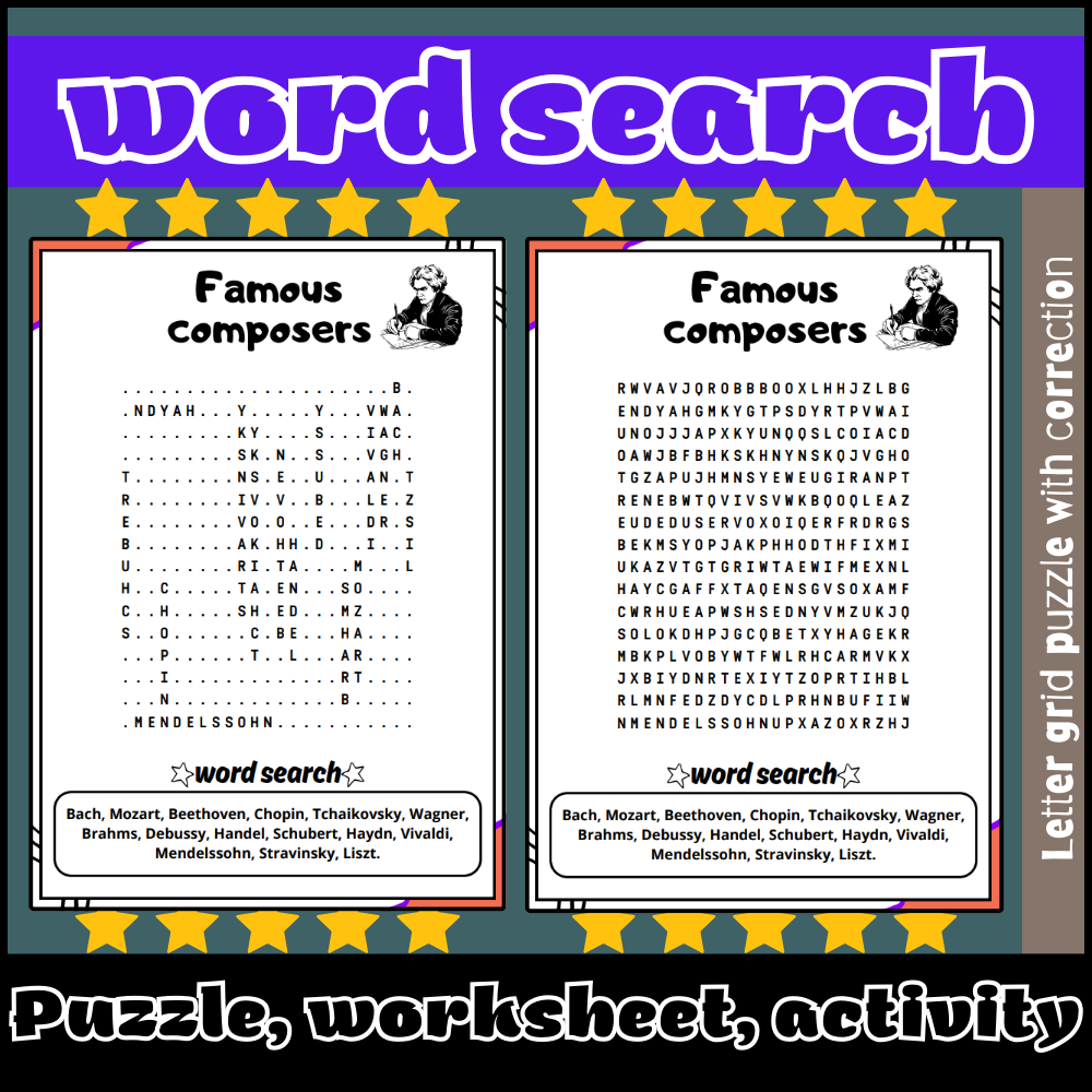 Music Resources : Word search puzzle worksheet activity | Made By Teachers
