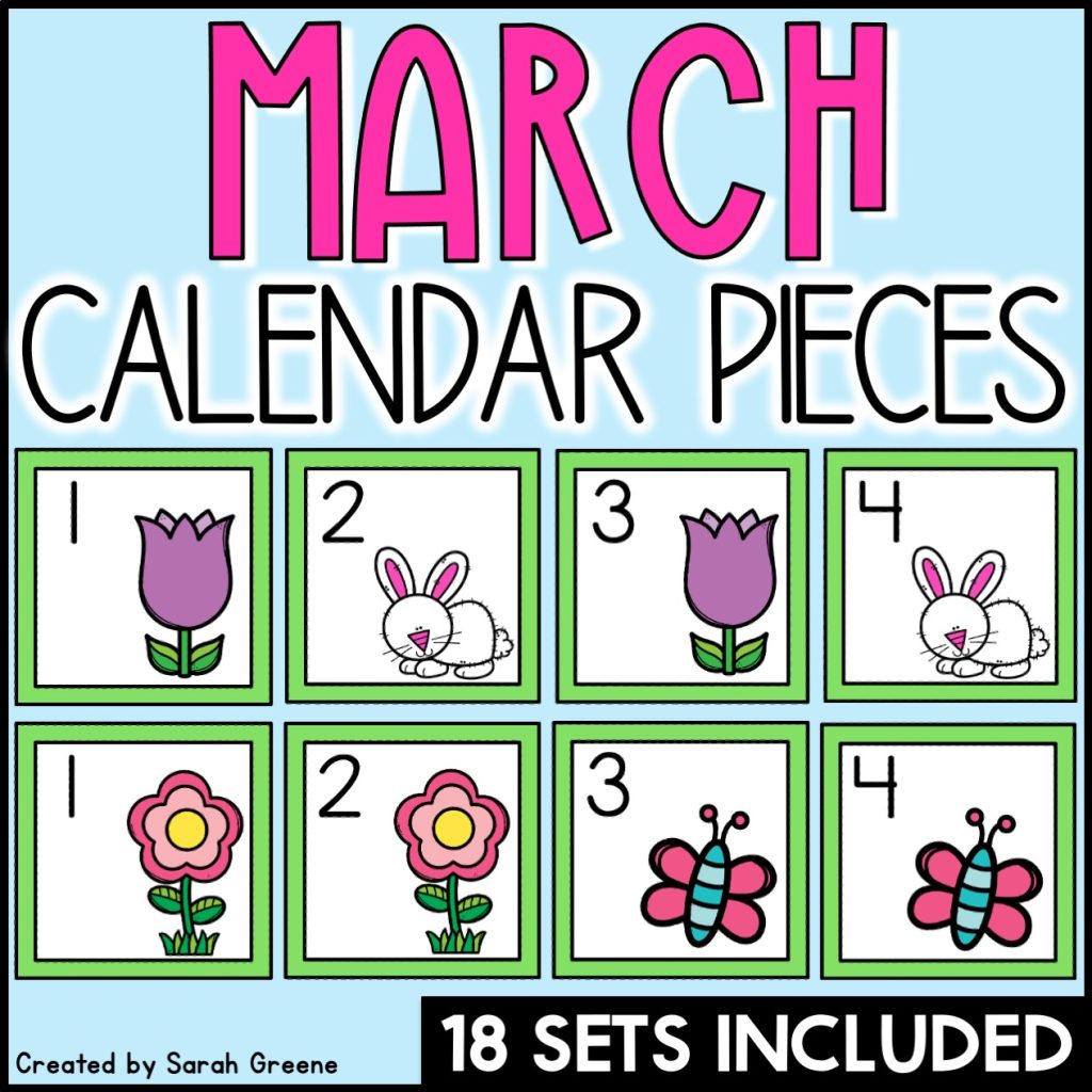 March Calendar Pieces | Made By Teachers