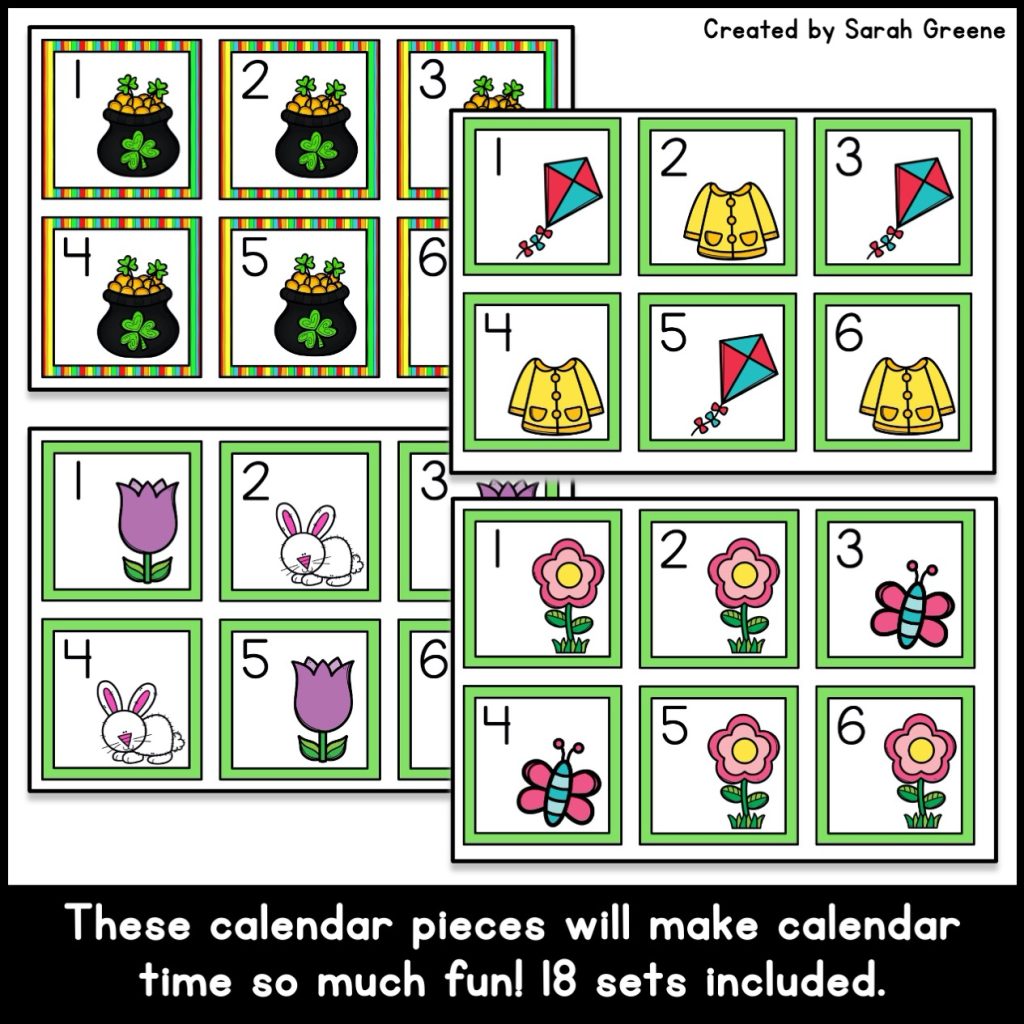 March Calendar Pieces - Made By Teachers