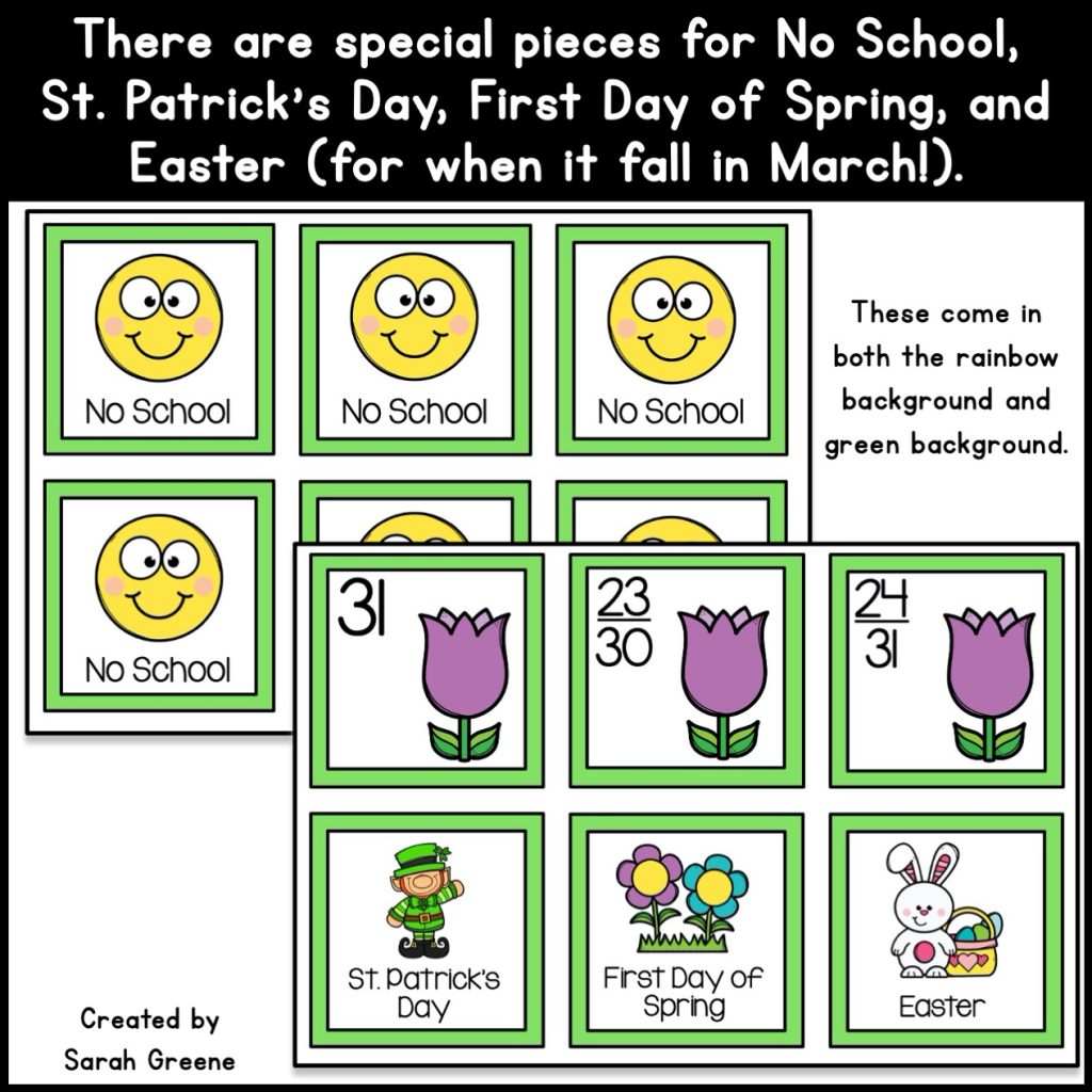 March Calendar Pieces - Made By Teachers