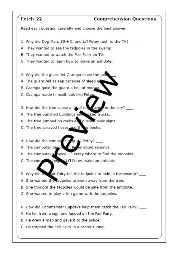 Dog Man: Fetch-22 (Book #8) worksheets | Made By Teachers