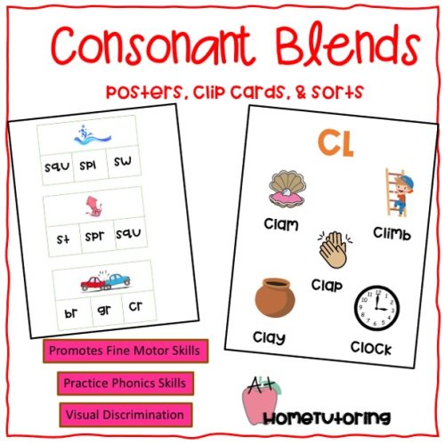 Consonant Blends Posters, Clip Cards, & Sorting Activities | Made By ...
