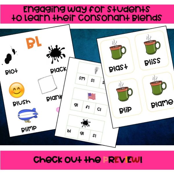 Consonant Blends Posters, Clip Cards, & Sorting Activities | Made By ...