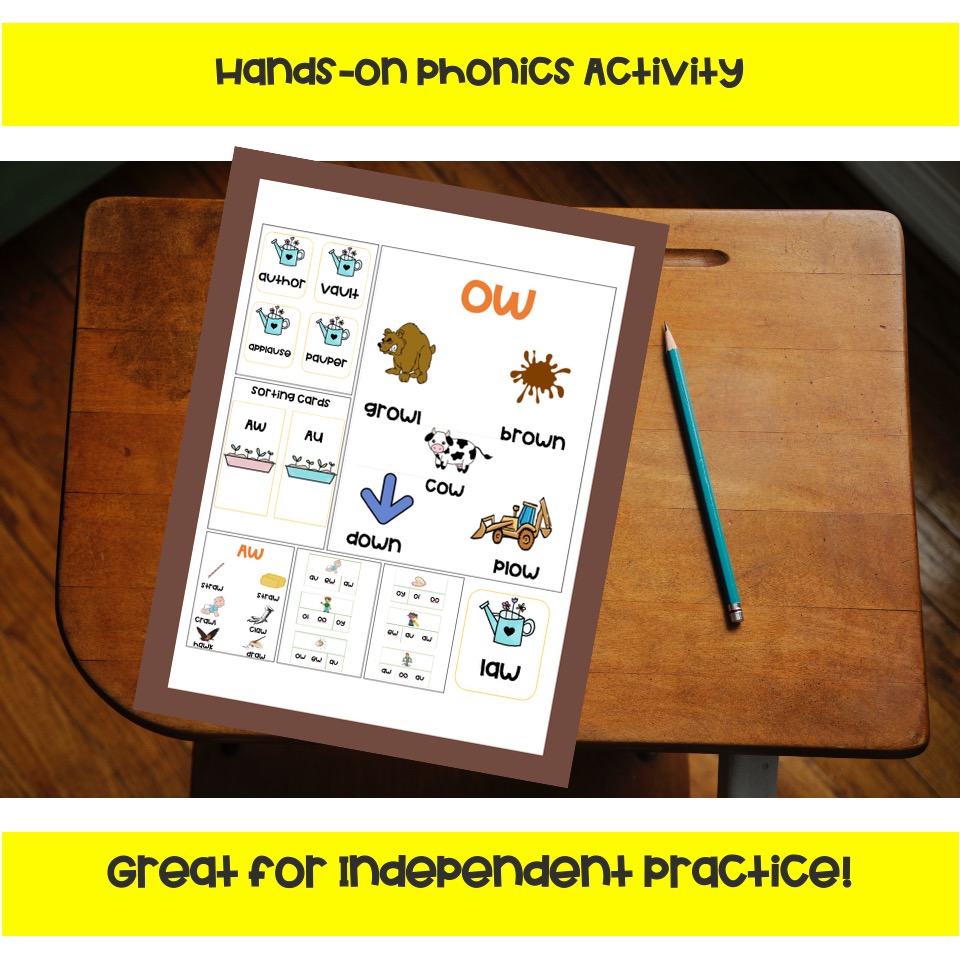 Diphthong Posters, Clip Cards, & Sorting Activities | Made By Teachers