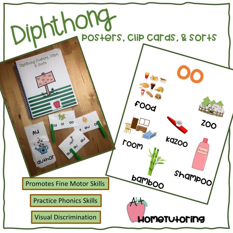 Diphthong Posters, Clip Cards, & Sorting Activities - Made By Teachers