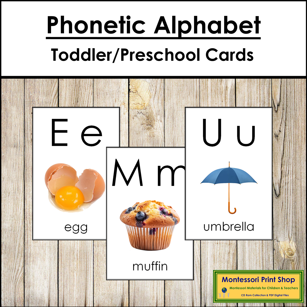 Phonetic Alphabet Cards - Montessori Preschool Cards (vocabulary ...