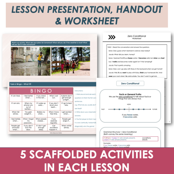 No-Prep Grammar Lesson Plans, Activities, Worksheets - Conditionals ...