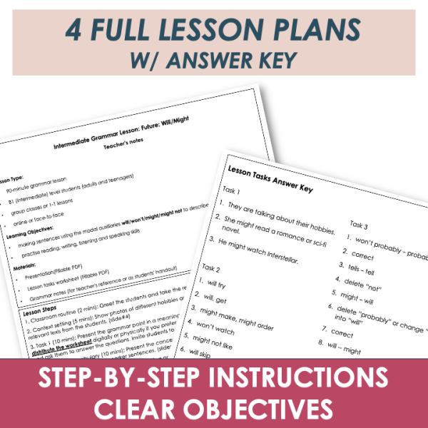 Grammar Lesson Plans, Activities, Worksheets - B1/Intermediate Verb ...